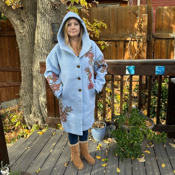 Sundance | Jackets & Coats | Blooming Boucle Embroidered Wool Blend ...